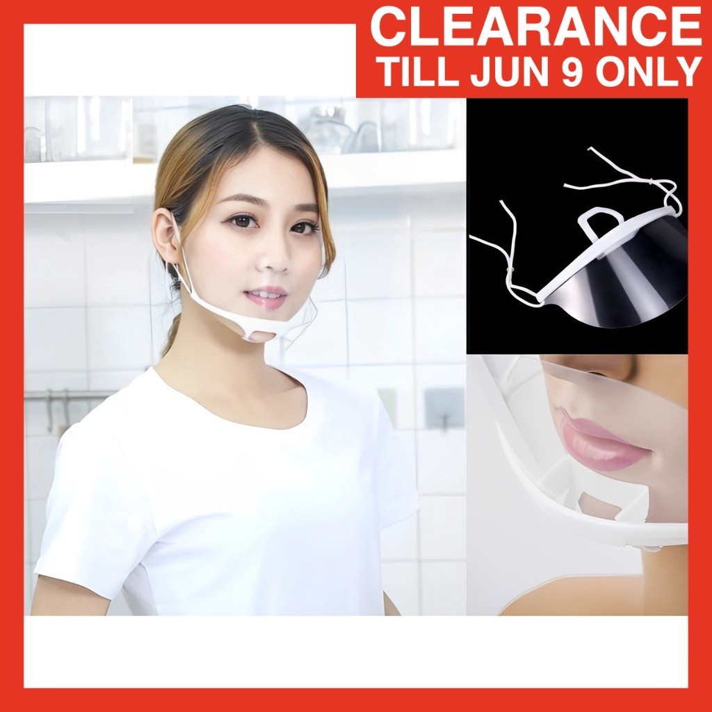 (INDIVIDUAL PACKED) EW Sanitary Hygiene Mouth Shield Transparent Mouth ...