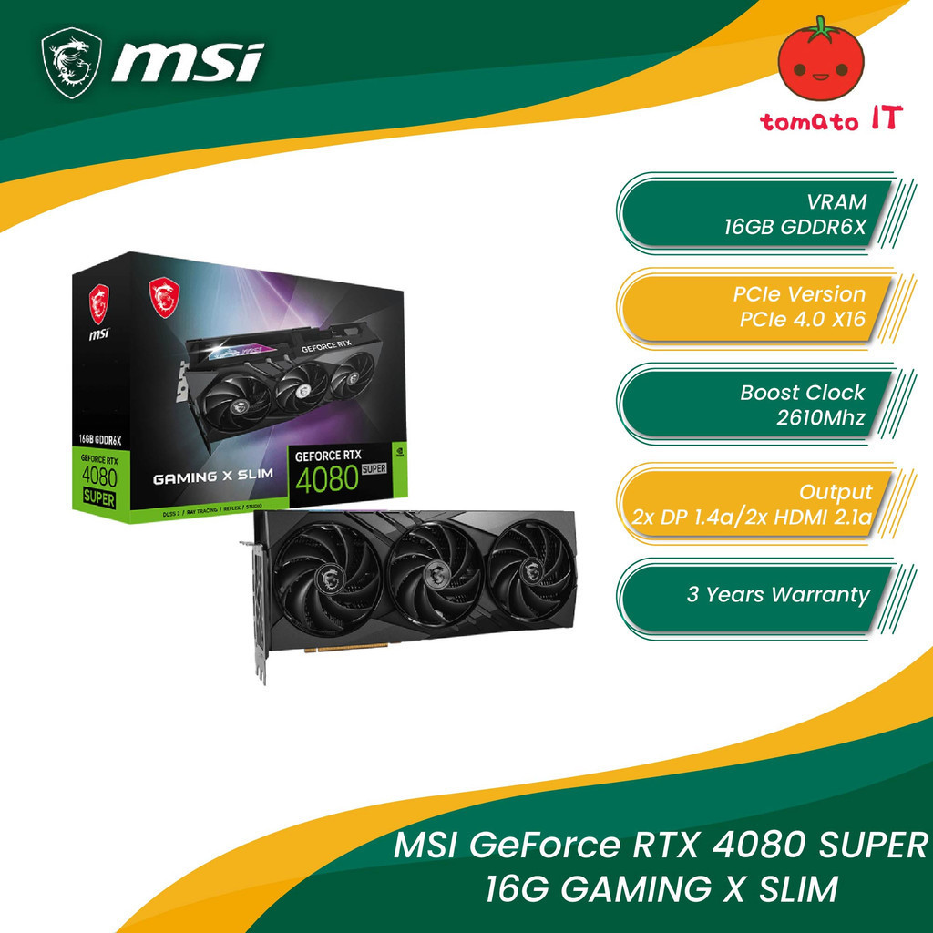 MSI GeForce RTX 4080 SUPER 16G GAMING X SLIM 16GB GDDR6X | Shopee Malaysia