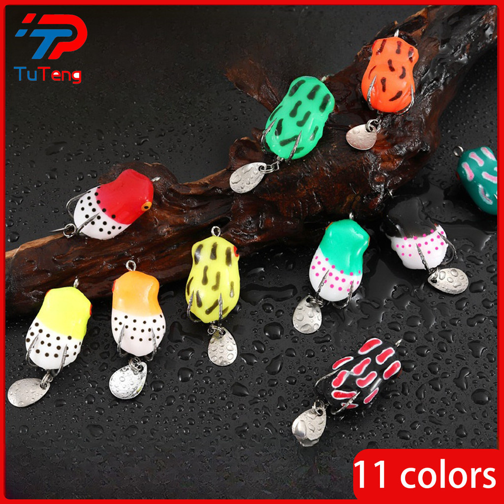 TuTeng 3.2cm/4.5g Mini Soft Frog Lure Double Hooks soft frog Top Water ...