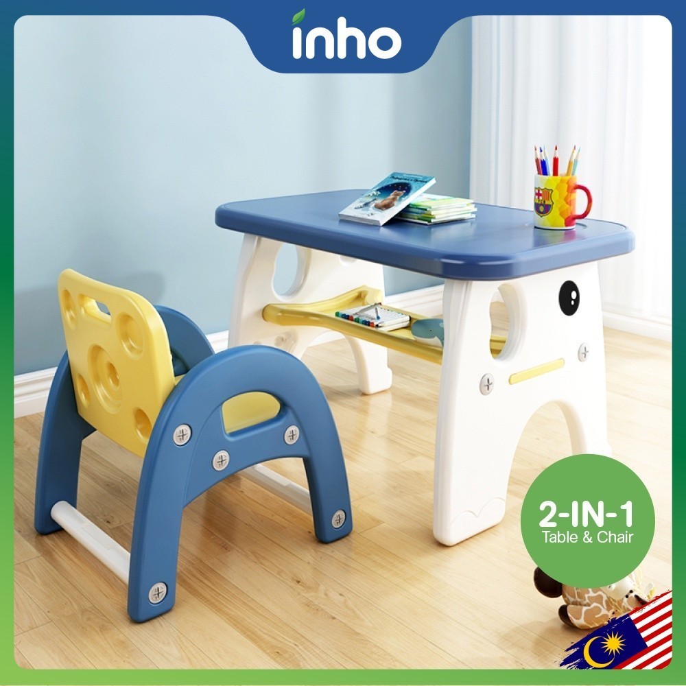 INHO Kids' Multipurpose Study Table Chair Set Children Learning Drawing ...