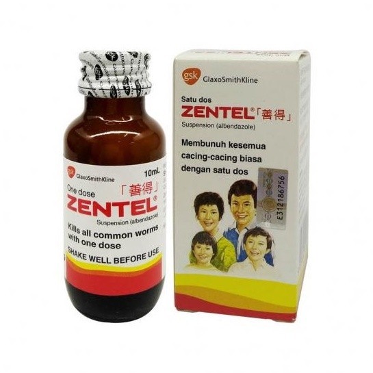 ZENTEL 400MG SUSPENSION 10ML - DEWORM/ UBAT CACING (EXP:12/2024 ...