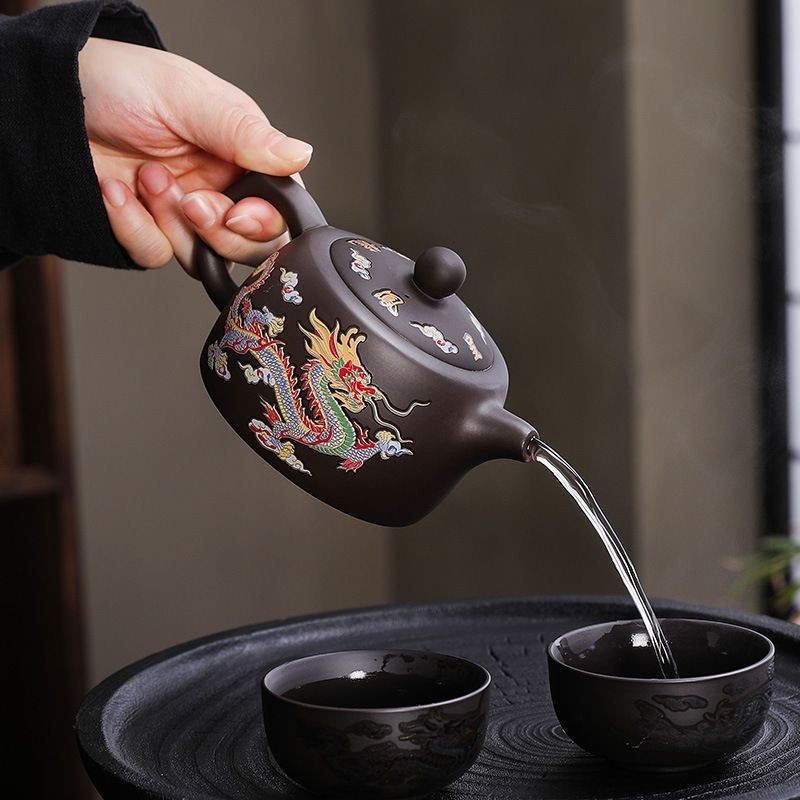 Purple sand color changing teapot single pot Zhuni Fengming Purple sand ...