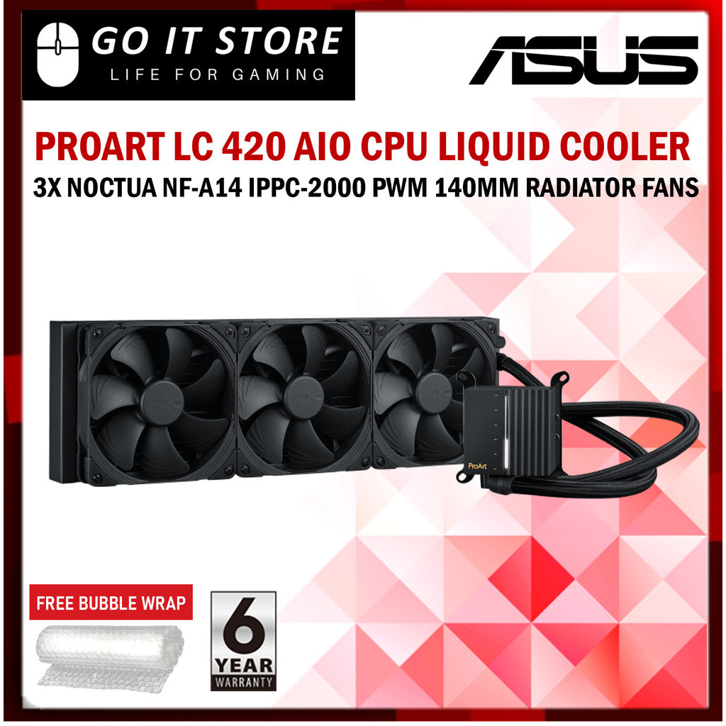 ASUS ProArt LC 420 AIO CPU LIQUID COOLER with 3x Noctua NF-A14 ...
