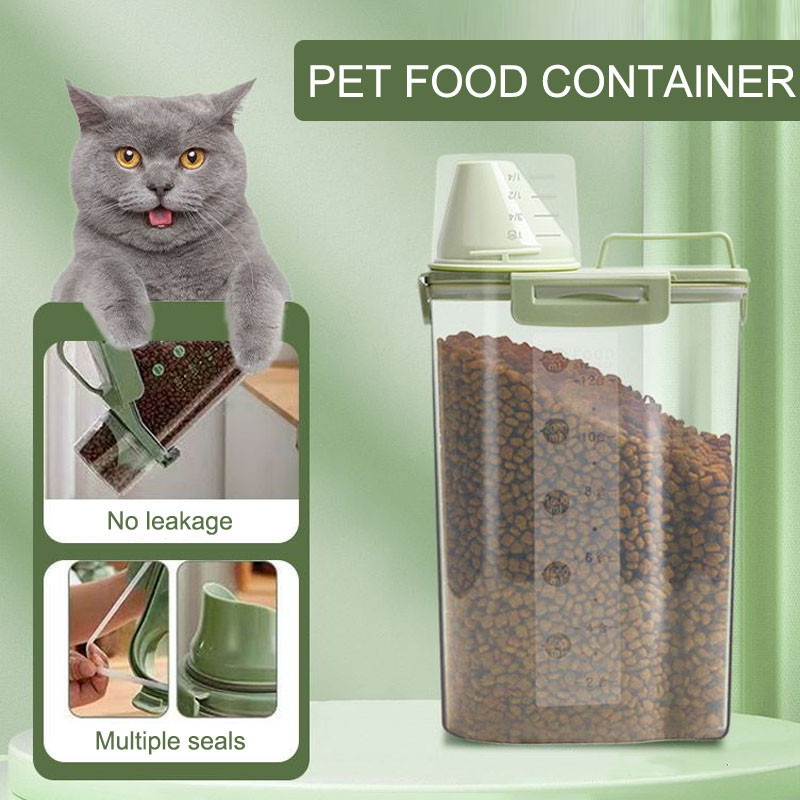 2.5L Pet Food Storage Box Pet Dog Kitten Sealed Moisture-proof Food ...