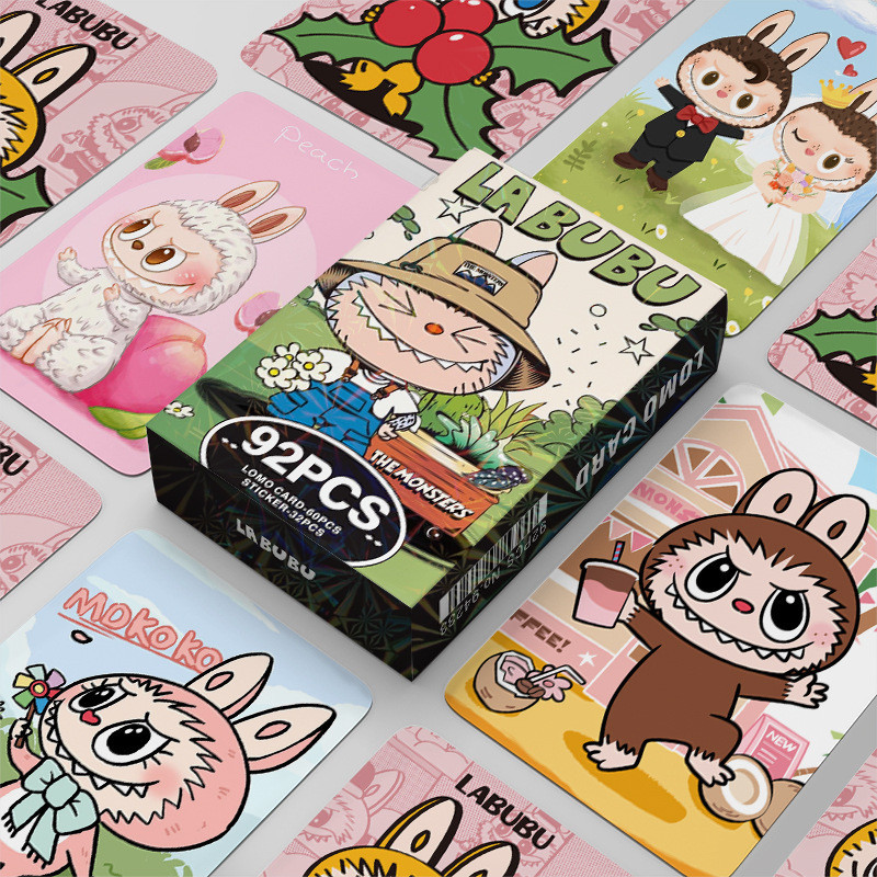 92cards/Box Album Card POP MART The Monster Rabbit Printed Photo Card ...