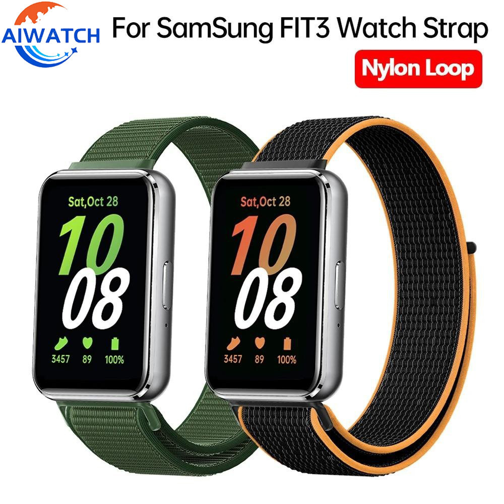 Nylon Loop Strap compatible for Samsung Galaxy Fit 3 Adjustable Elastic ...