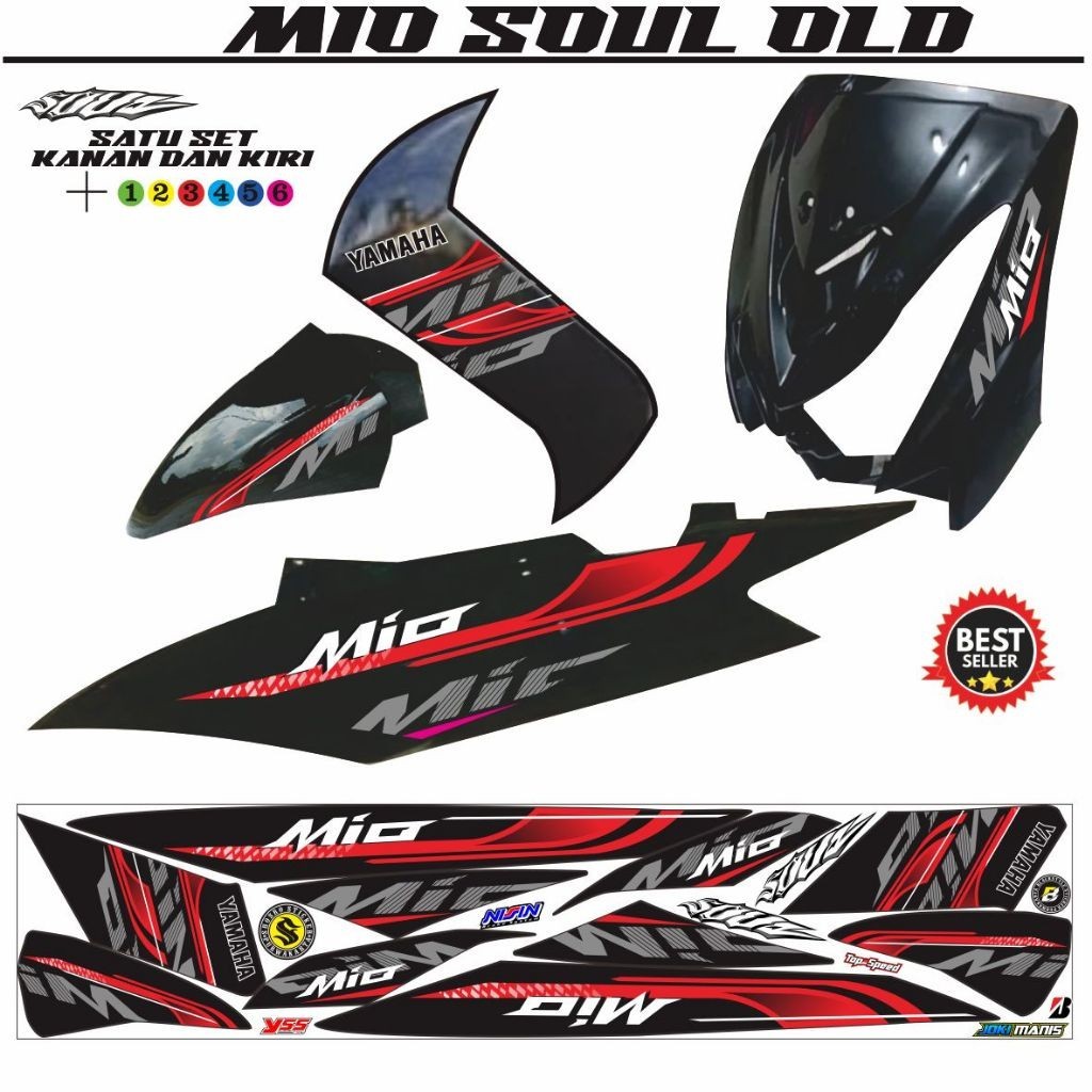 Striping MIO SOUL OLD Motorcycle Stickers/MIO SOUL STICKER Variations ...