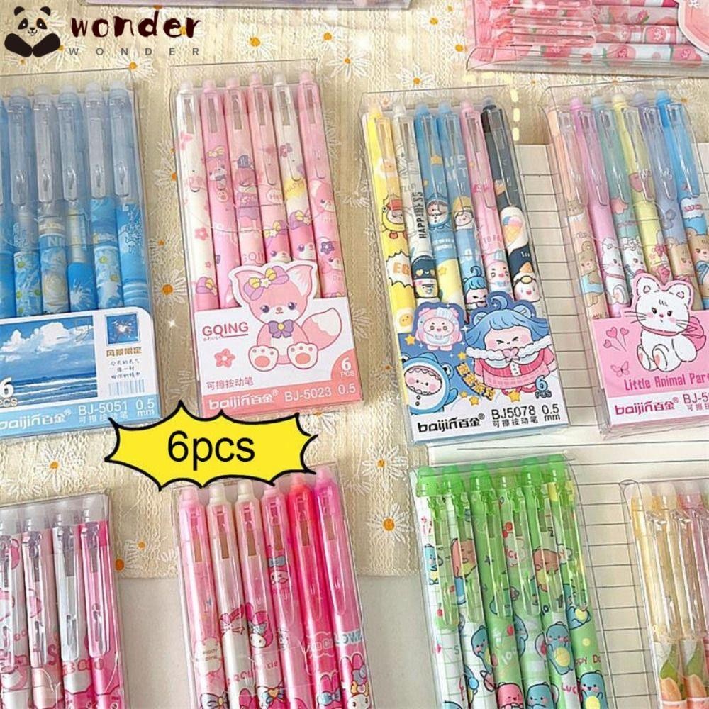 WONDER Cartoon Ballpoint Pens, 0.5mm Plastic Erasable Pen, Cute ...