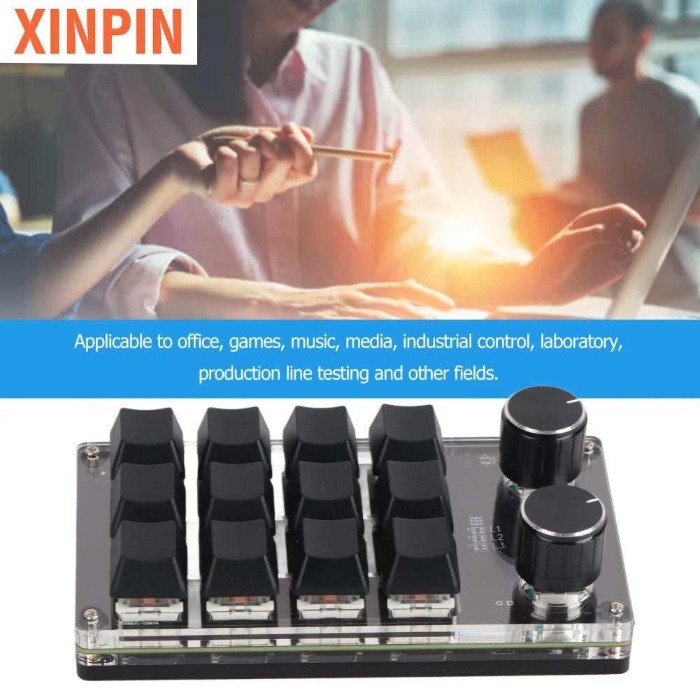 Xinpin DIY Mini Keypad Portable Programmable Macro Keyboard Blue Switch ...