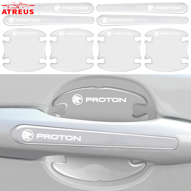 4/8Pcs Proton Transparent Car Door Handle Protection Invisible Car Door ...