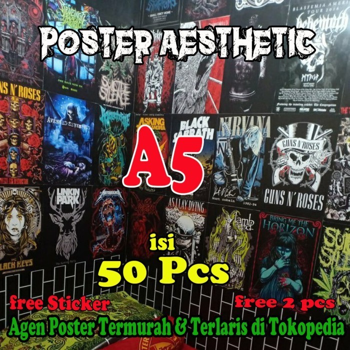 Best Poster Aesthetic 50pcs METAL BAND/A5 Size | Shopee Malaysia