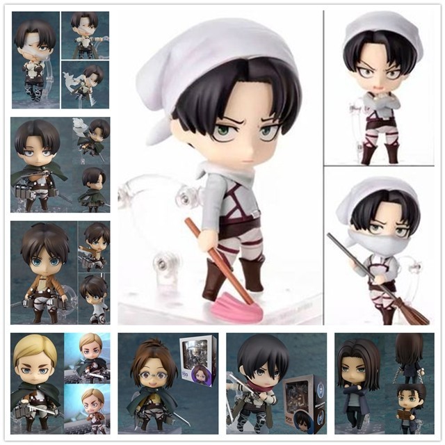 Anime Nendoroid Attack on Titan Action Figure Eren Levi Mikasa Ackerman ...