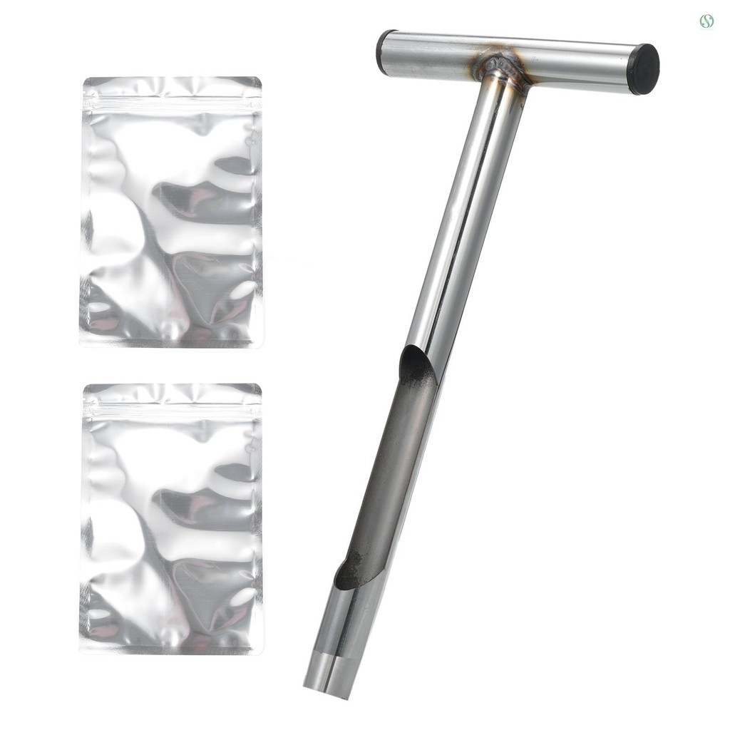 Soil Sample Probe 13 Inch Metal T-Style Handle Soil Probe Rod with 2Pcs ...
