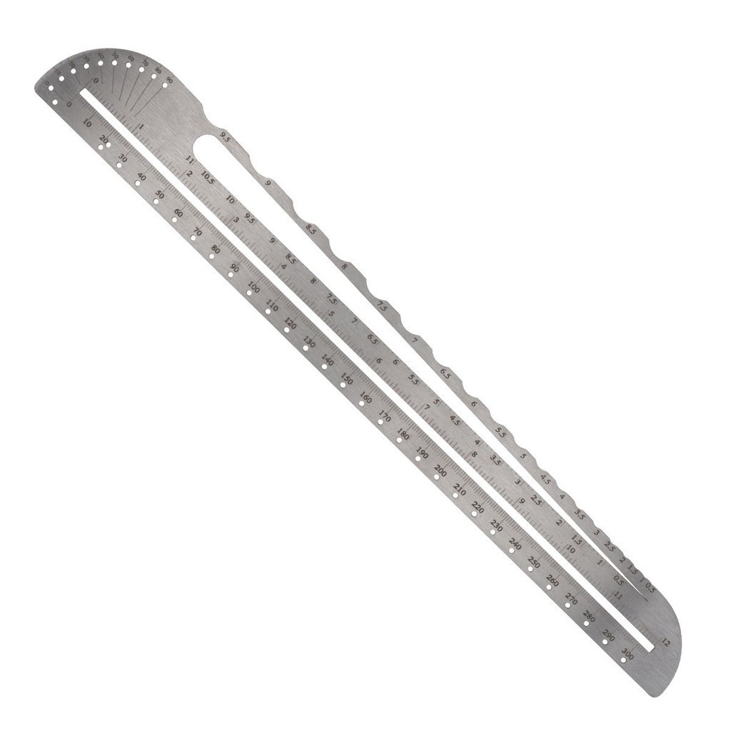 Radius/Diameter Gauge Scale Ruler Multifunctional Office Stainless ...