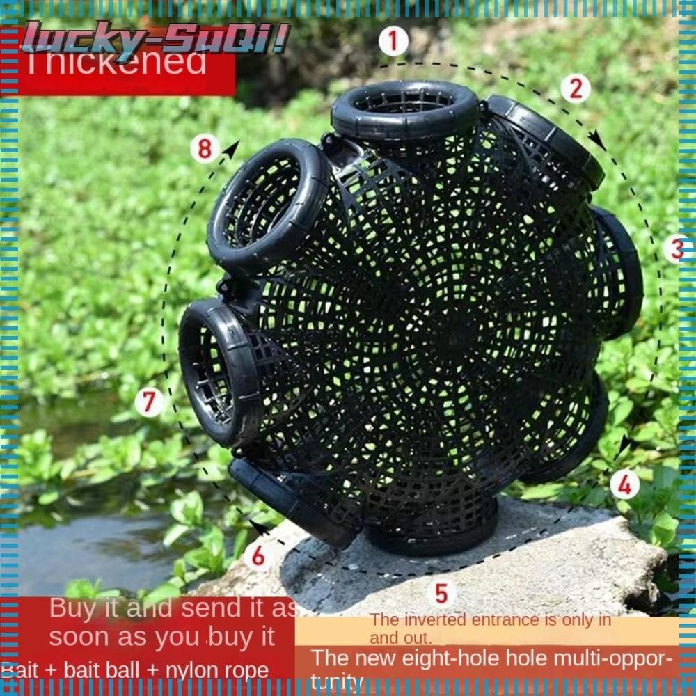 LUCKY-SUQI Fish Cage, Fishnet 8-hole / 6-hole Fishing Pot, 2024 Plastic ...