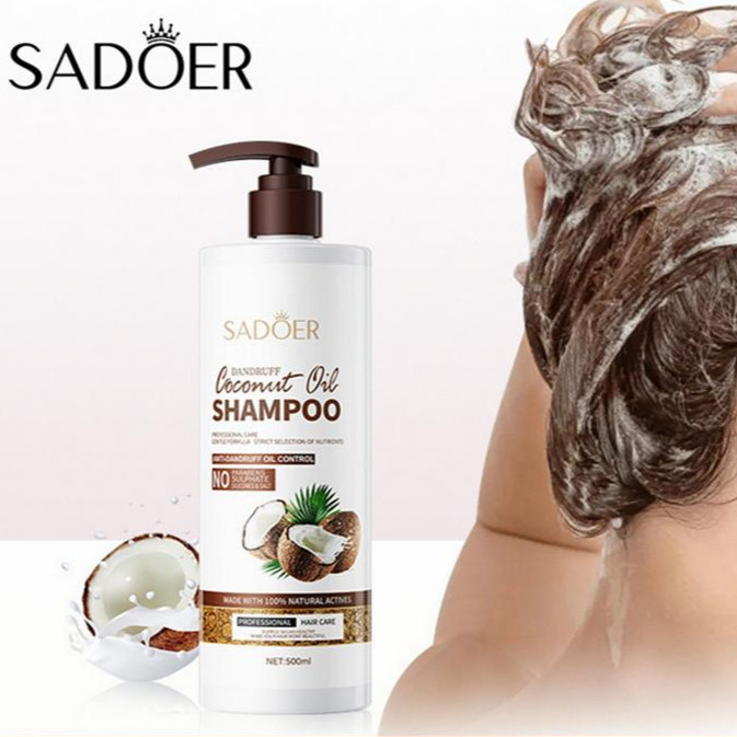 Sadoer nourishing coconut oil shampoo dandruff clear itchy scalp oil control amino acid anti ...