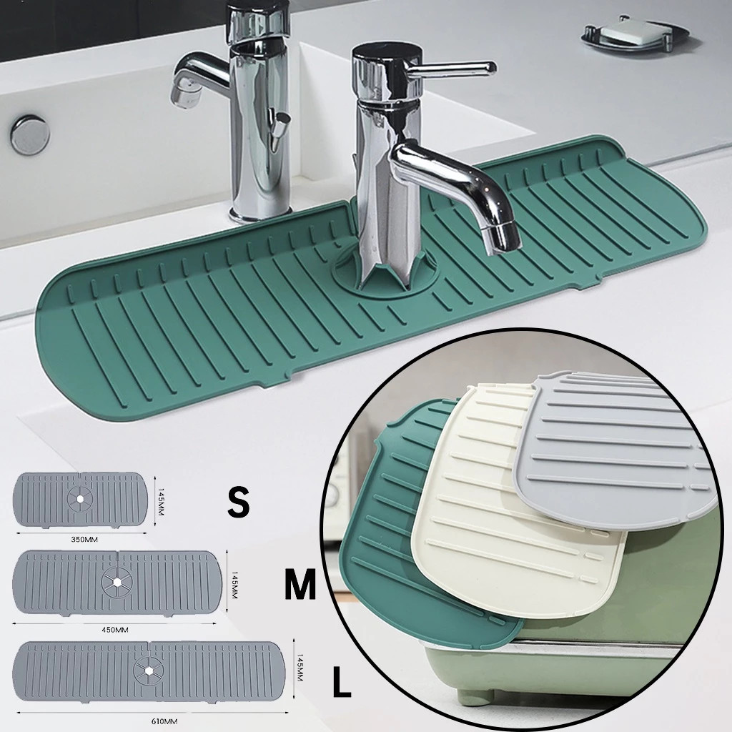 Kitchen Silicone Faucet Pad Kitchen Sink Protection Pad Reusable Drying ...