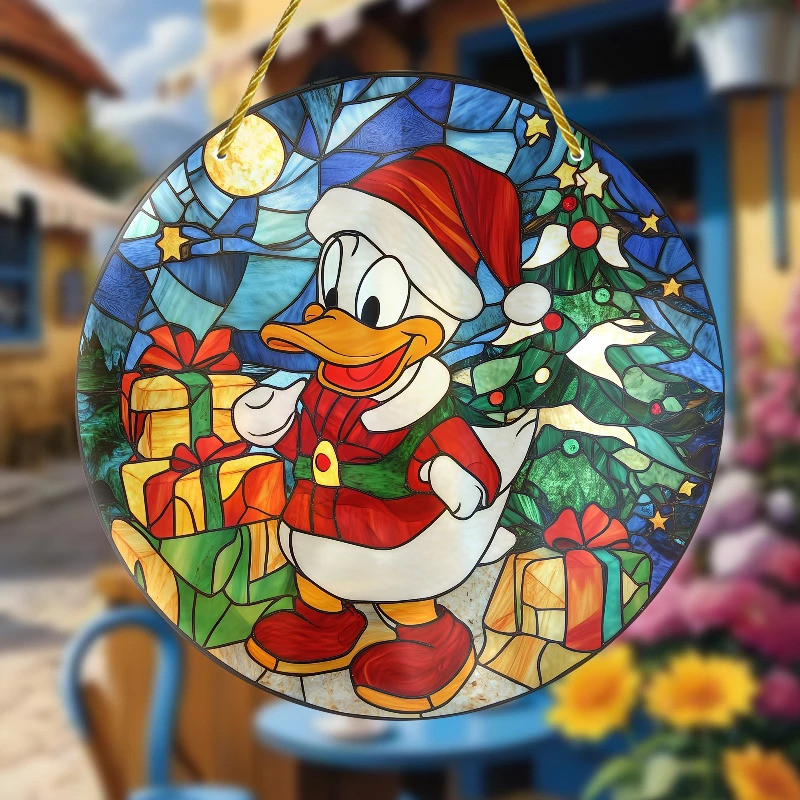 MINISO Disney Christmas Duck Suncatcher Festive Theme Window Hanging ...
