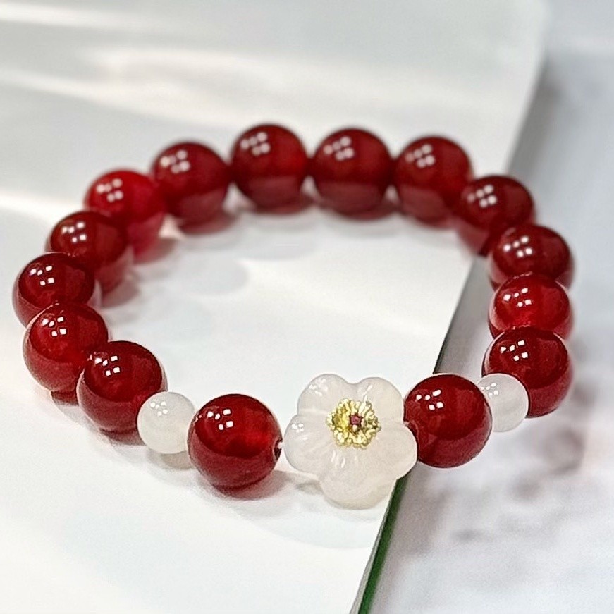 Original Natural Red Agate with Salt Source Agate Moonstone Bracelet ...