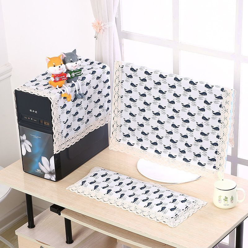 Cotton Linen LCD Computer Dust Cover 19inches 22 Inches 27inches 32 ...