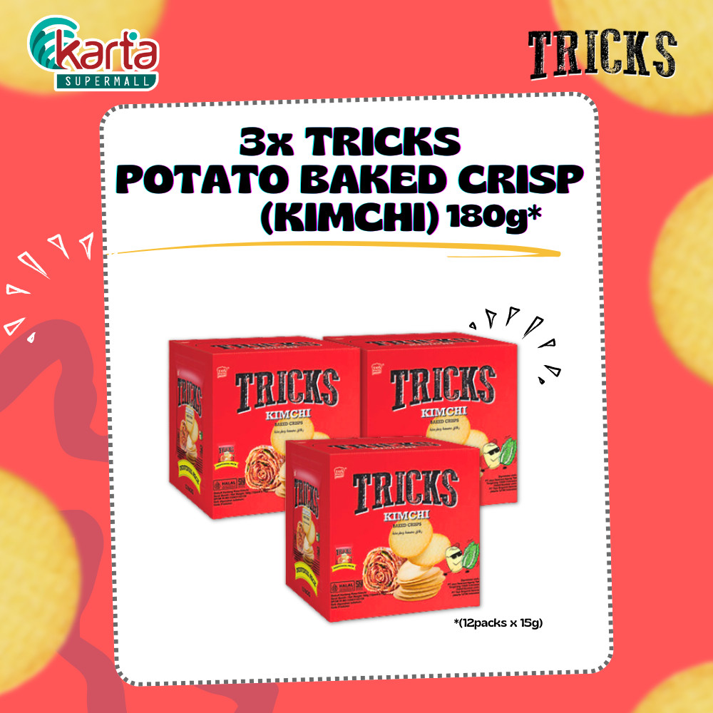 TRICKS Potato Baked Crisps (Kimchi) X 3 Boxes Combo (3 Boxes x 15g x 12 ...