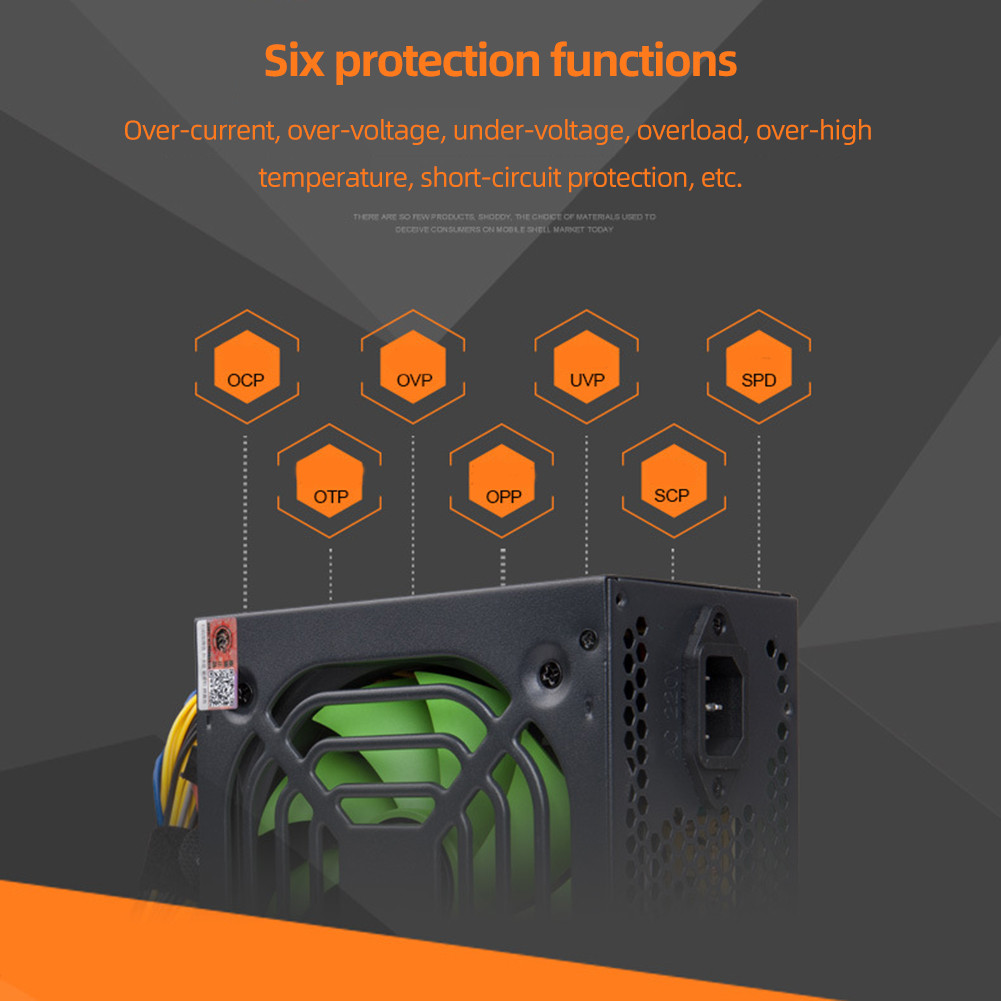 Computer Power Supply Dual 6Pin Desktop PSU 2 SATA ATX Power Supply for ...