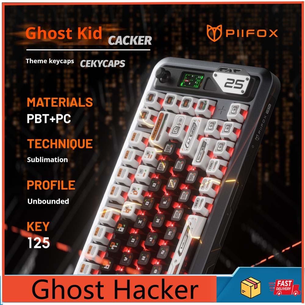 PIIFOX "Ghost Hacker" custom keyboard thermal sublimation PBT personalized keycaps | Shopee Malaysia