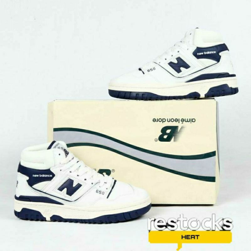 New Balance New Balance 650 high top leather shoes navy blue | Shopee ...