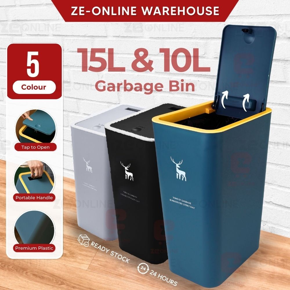 10/15L Rectangular Trash Bin Box Kitchen Bathroom Toilet Trash Can With ...