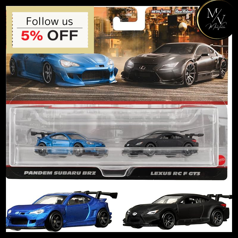 Mattel Hot Wheels Premium 2-Pack: Pandem Subaru BRZ & Lexus RC F GT3 - Perfect for Kids 3 ...