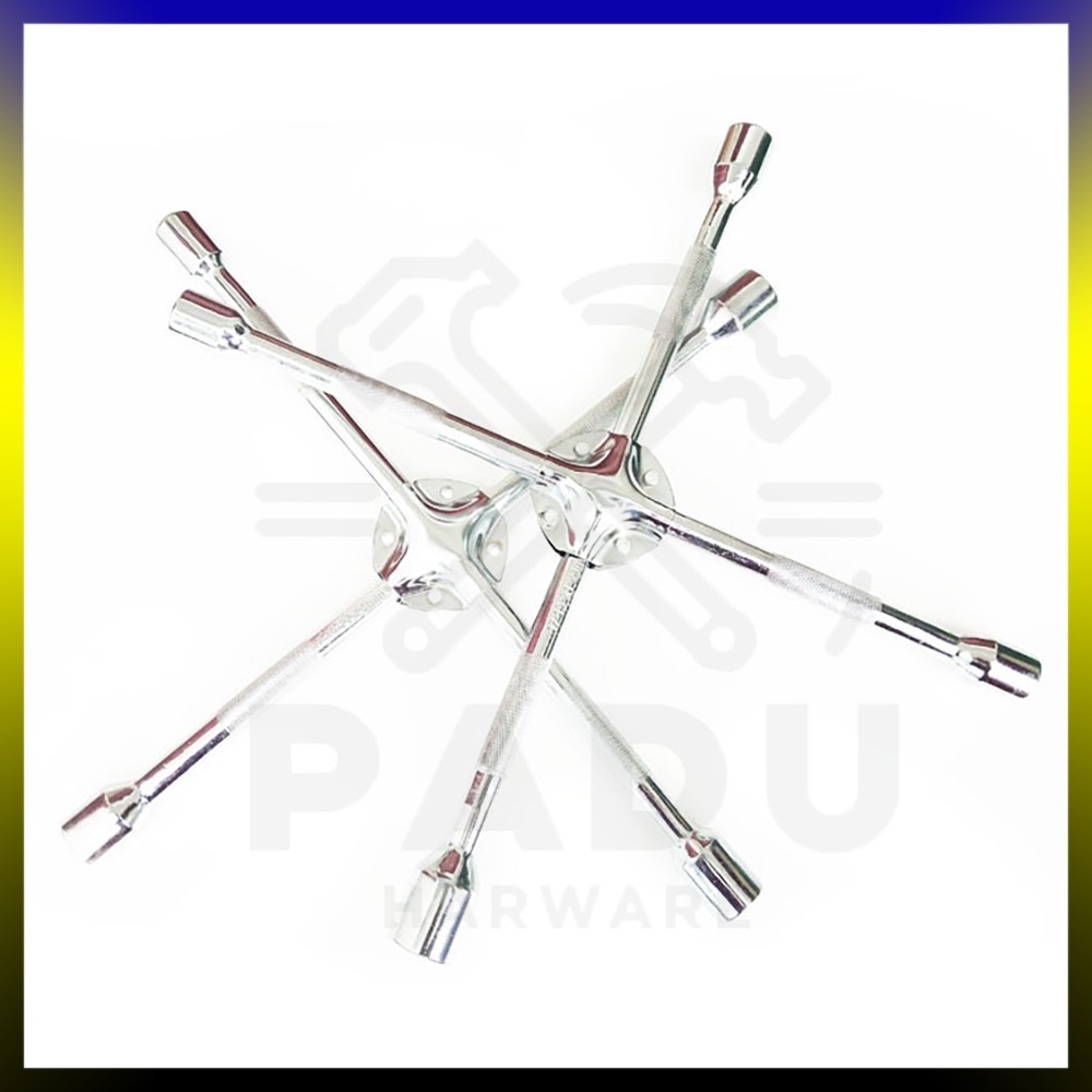 Heavy Duty Cross Wrench X Spanner Lug Wrench Tyre Tire Rim Nut Opener 4 ...