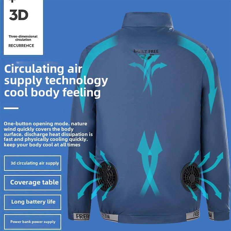 Cooling Fan Jacket with Air Conditioning Function, Long Sleeve Sun ...