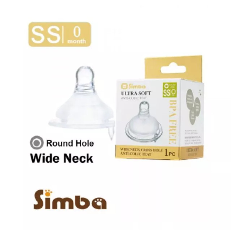 Simba Wide Neck Nipple Round Hole (SS) | Shopee Malaysia