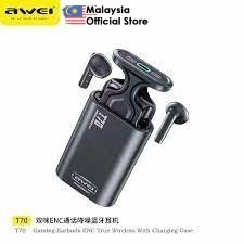 Awei T70 ENC True Wireless Earbuds Gaming Earbuds Earphone Smart Touch Case Awei Bluetooth ...