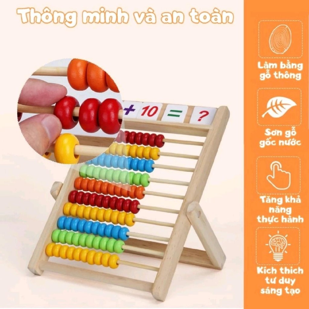Wooden math abacus set for children, math worksheet for teaching ...