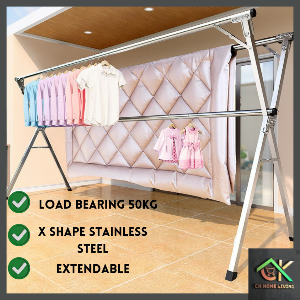 (🇲🇾HIGH QUALITY🔥)Foldable Heavy Duty Standing Stainless Steel X Shape ...