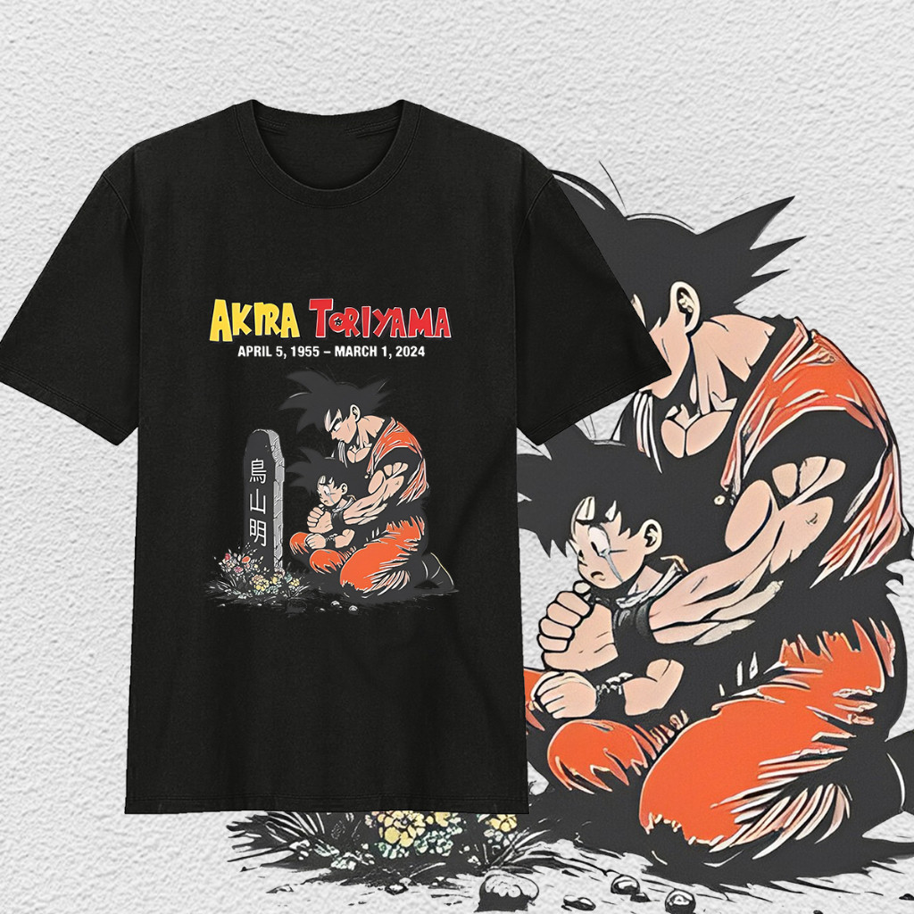 Rip Akira Toriyama Print T-Shirt Dragon Ball Comic Good Bye Unlimited ...