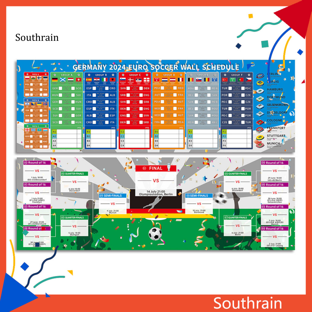 SOU Football Game Wall Chart Bar Football Matches Poster 2024 Soccer ...