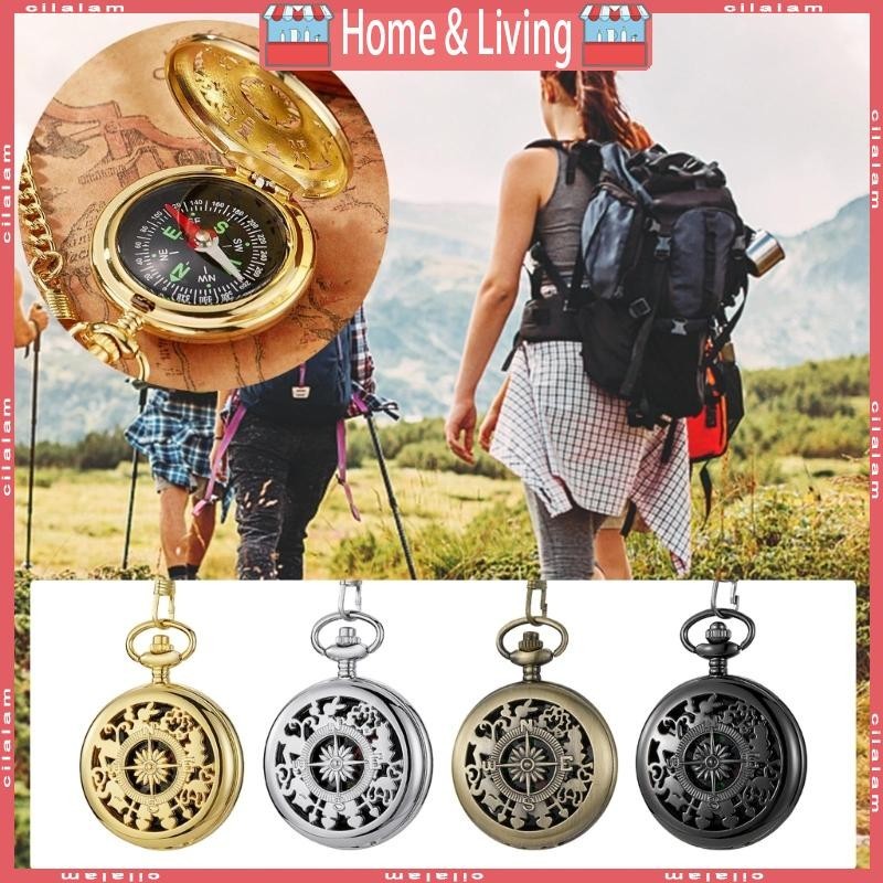 ci Multifunctional Pocket Watch Compass for Men Hollow Retro Pocket ...