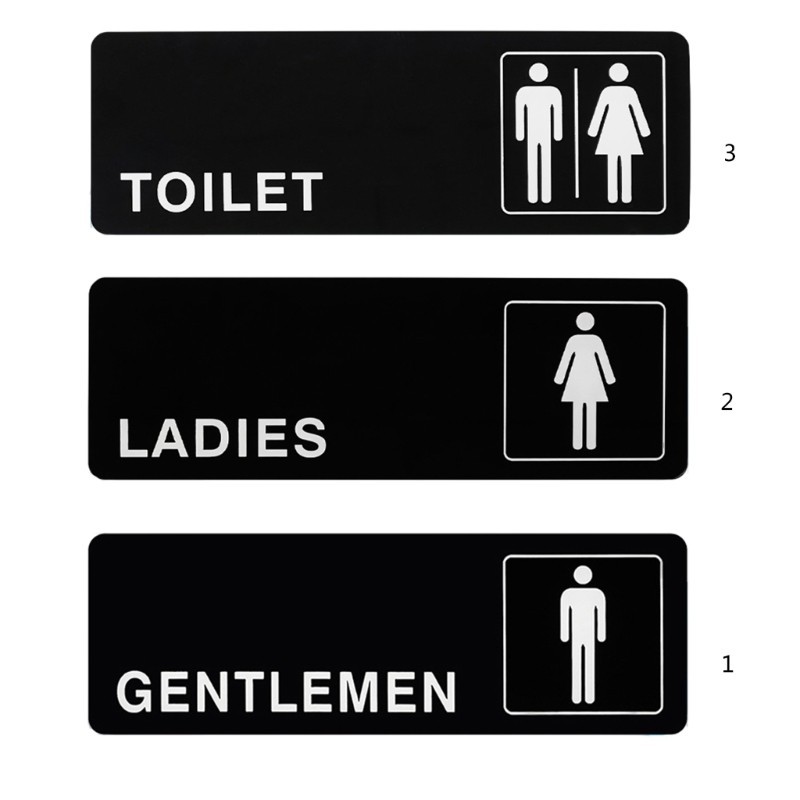HO Versatile Toilet Label Acrylic Bathroom Directional Sign Stylish ...