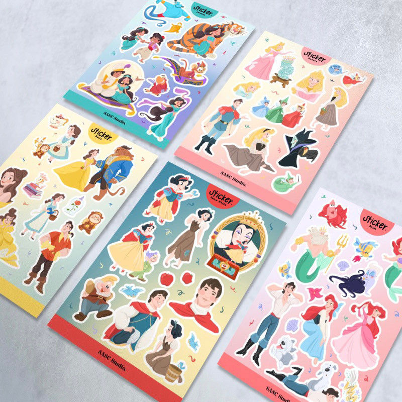 Disney Princess themed Sticker Set - Pre-cut - Sharp - Durable ...