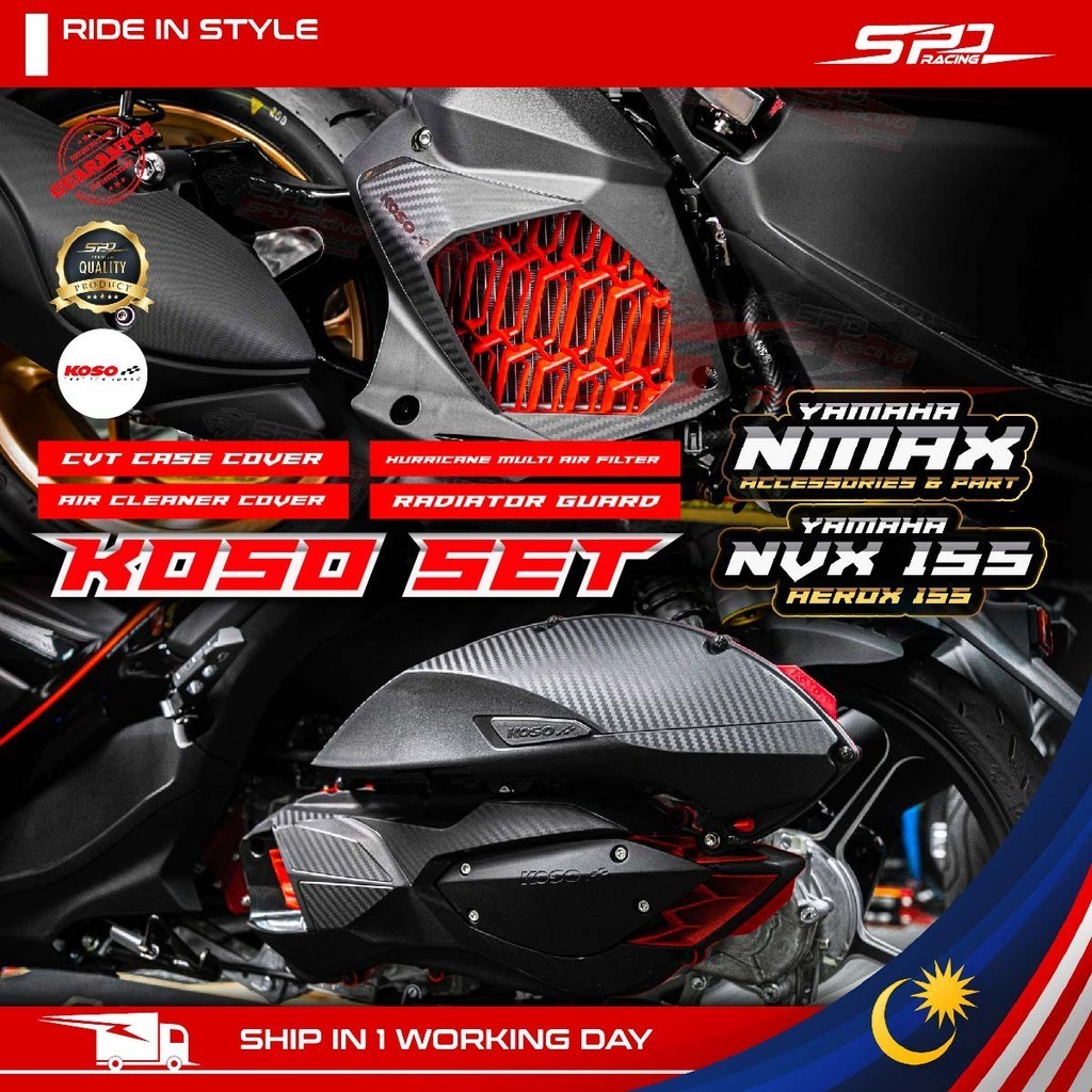 Yamaha NVX 155 V2 KOSO CVT Case Cover / Air Cleaner Cover / Hurricane ...