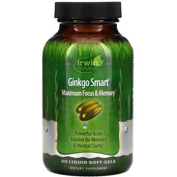 Irwin Naturals, Ginkgo Smart, Maximum Focus & Memory, 60 or 120 Liquid ...