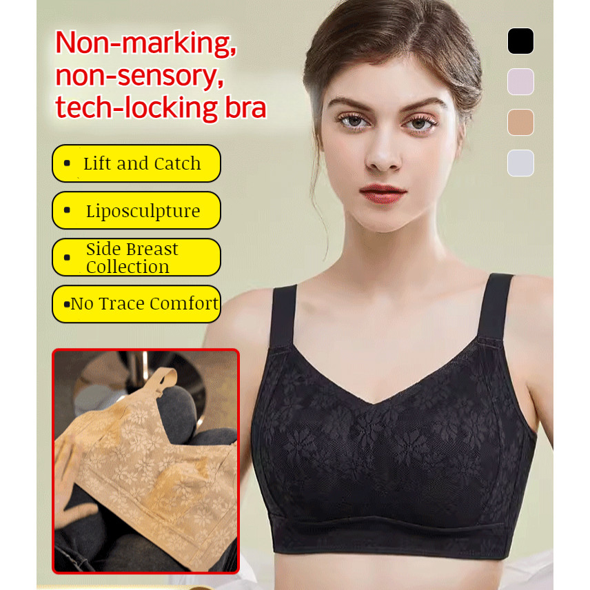 U-Shaped Back Adjustable ultra-thin full-cup bra without wires control ...