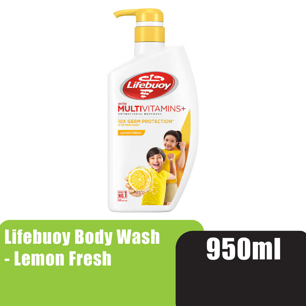 LIFEBUOY Lemon Fresh Body Wash Shower Gel 950ml - Antibacterial Body ...