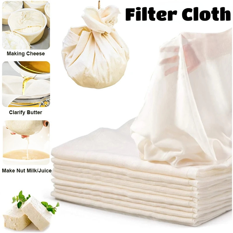 Cotton Gauze Muslin Tofu Cheese Soy Milk Wine Filter Cloth Kit DIY Soy ...