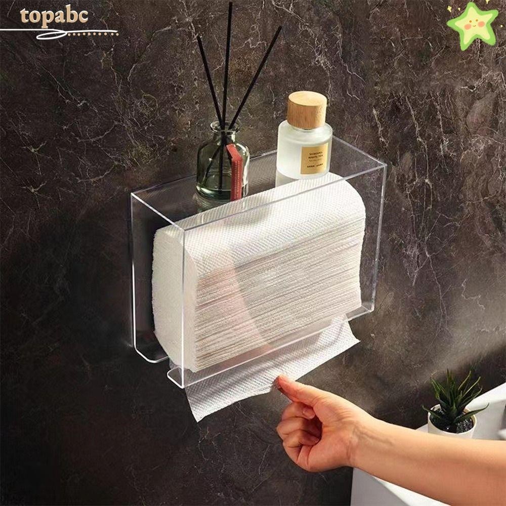 TOPABC Folded Paper Towel Holder, Transparent Wall Mount Paper Towel ...