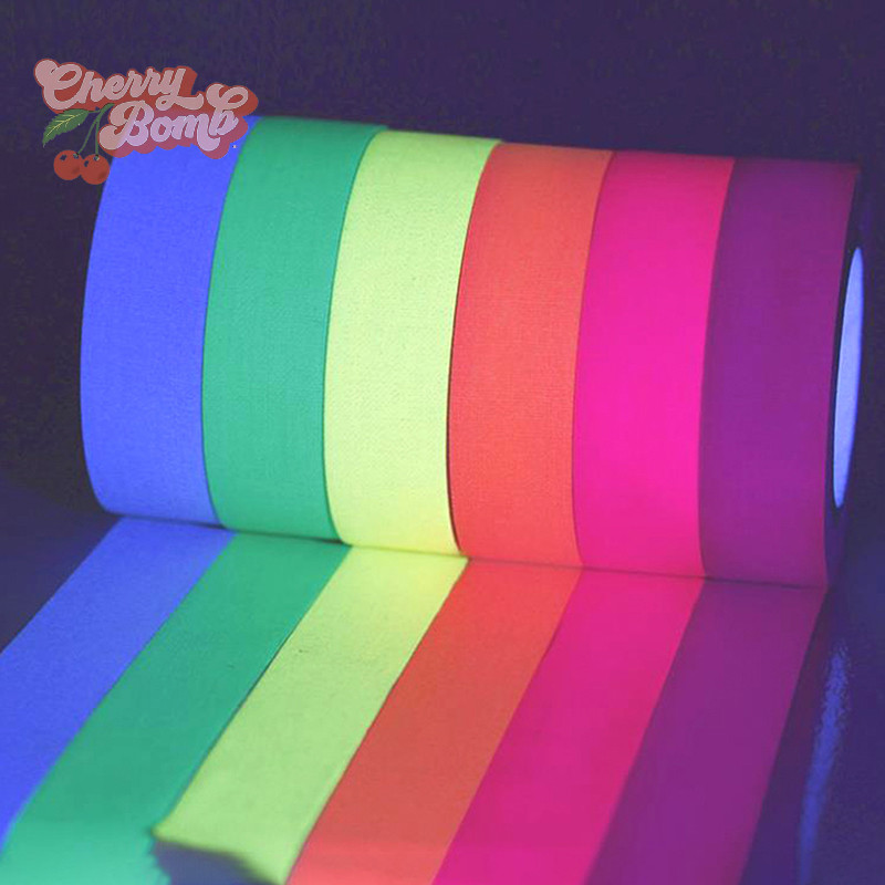 (Cherry Bomb) UV Reactive Tape Blacklight Fluorescent Tape Glow in The ...
