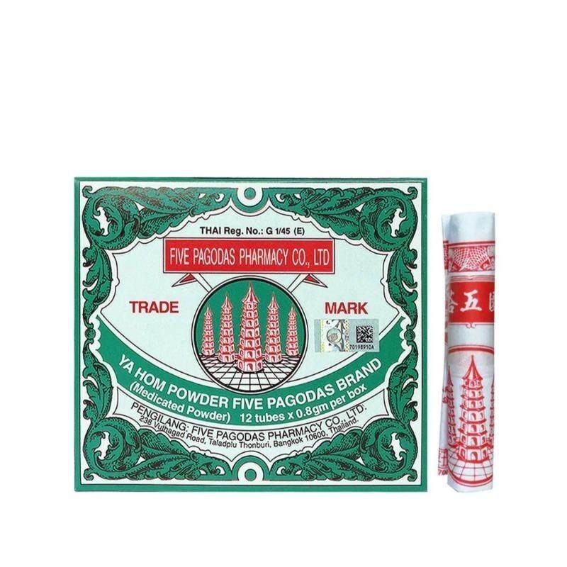 Original Thailand Ya Hom Powder Five Pagodas Brand (Medicated Powder ...