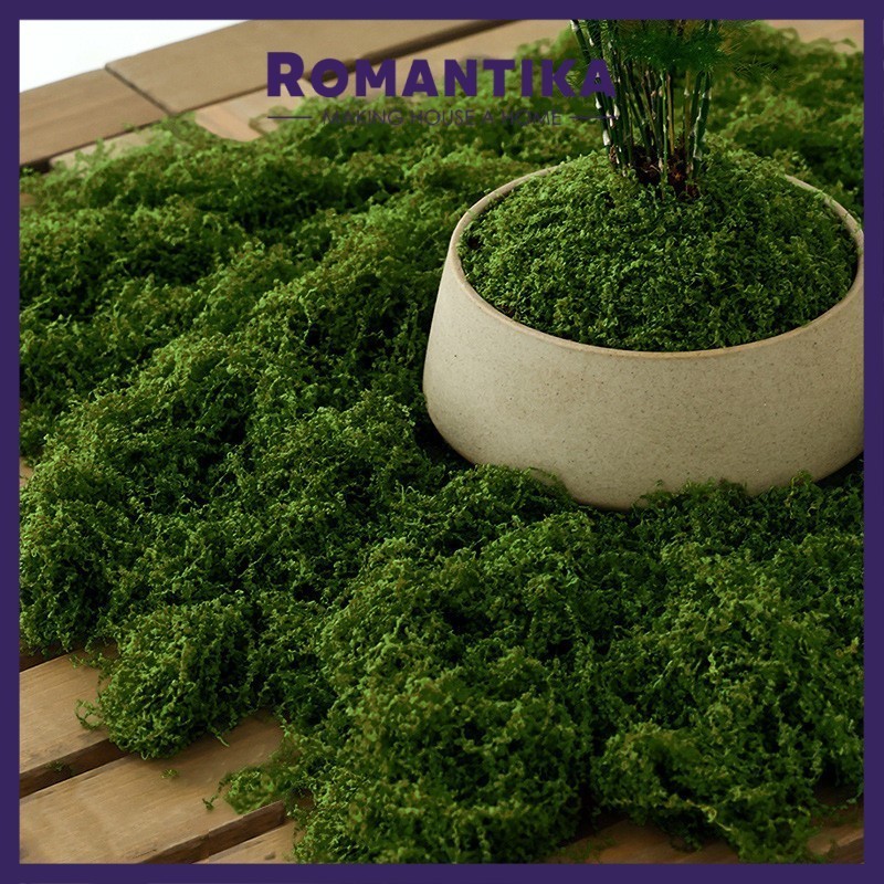 Romantika Artificial Moss Durable Green Fake Moss Garden Craft Flower ...
